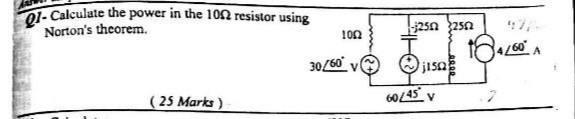 Solved Q1- Calculate the power in the 1002 resistor using | Chegg.com