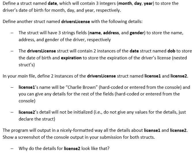 Solved Please answer with C++ coding Define a struct named | Chegg.com