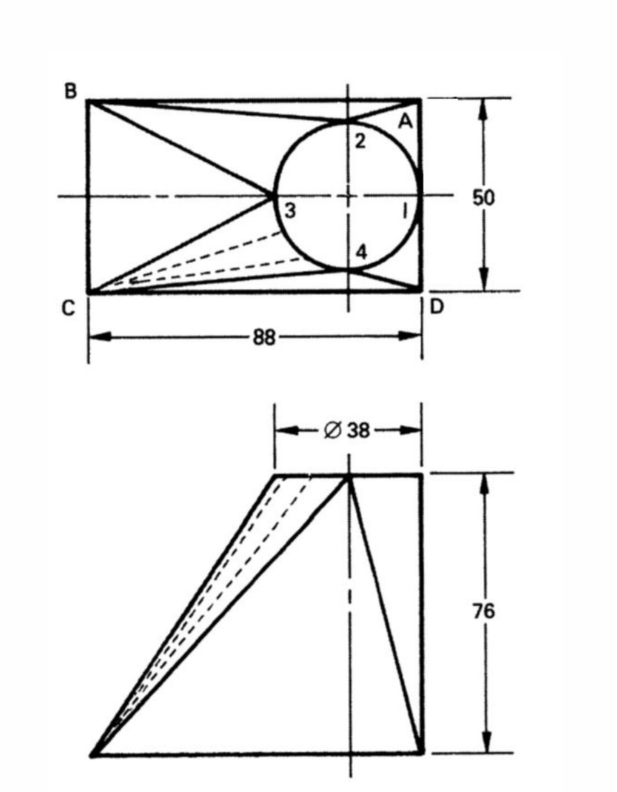Solved provide a development drawing of the shown transition | Chegg.com