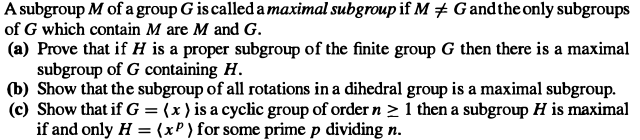 Solved A subgroup M of a group G is called a maximal | Chegg.com