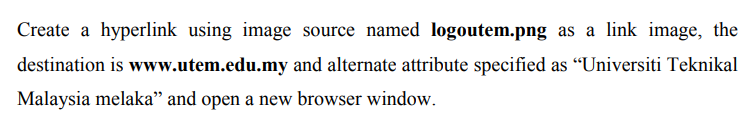 Solved Create a hyperlink using image source named | Chegg.com
