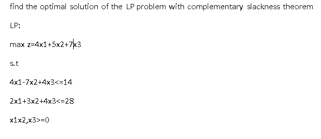 Solved find the optimal solution of the LP problem with | Chegg.com