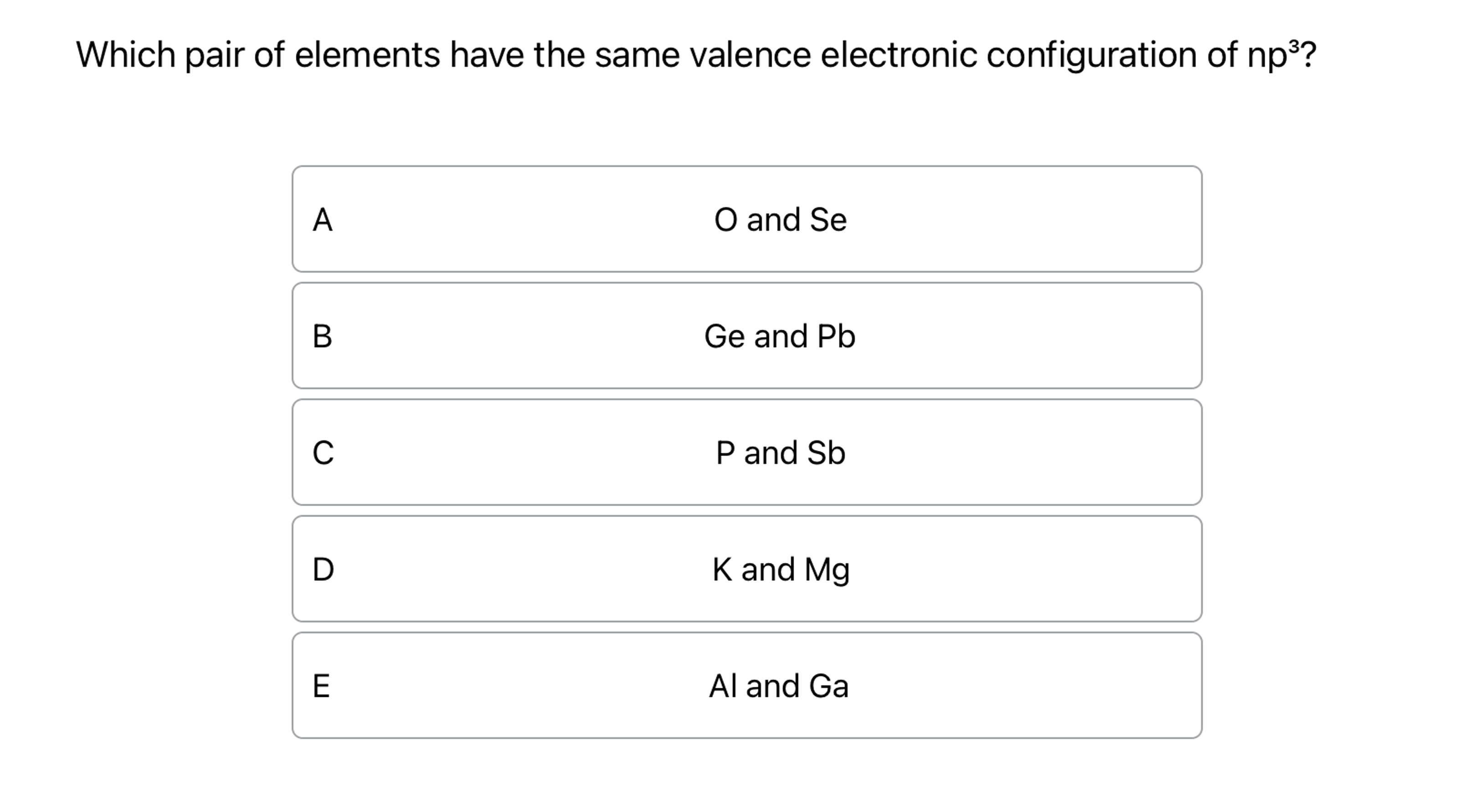Solved Which pair of elements have the same valence | Chegg.com