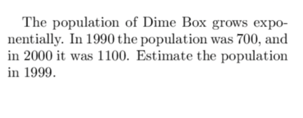 Solved The population of Dime Box grows exponentially. In | Chegg.com