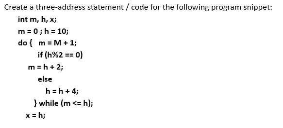Solved Course : Compilation techniques Chapter : | Chegg.com