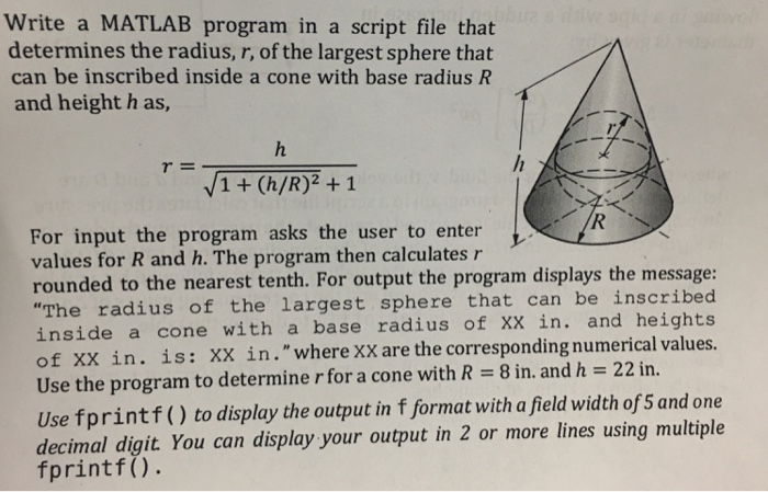 Solved Write A Matlab Program In A Script File That 3760
