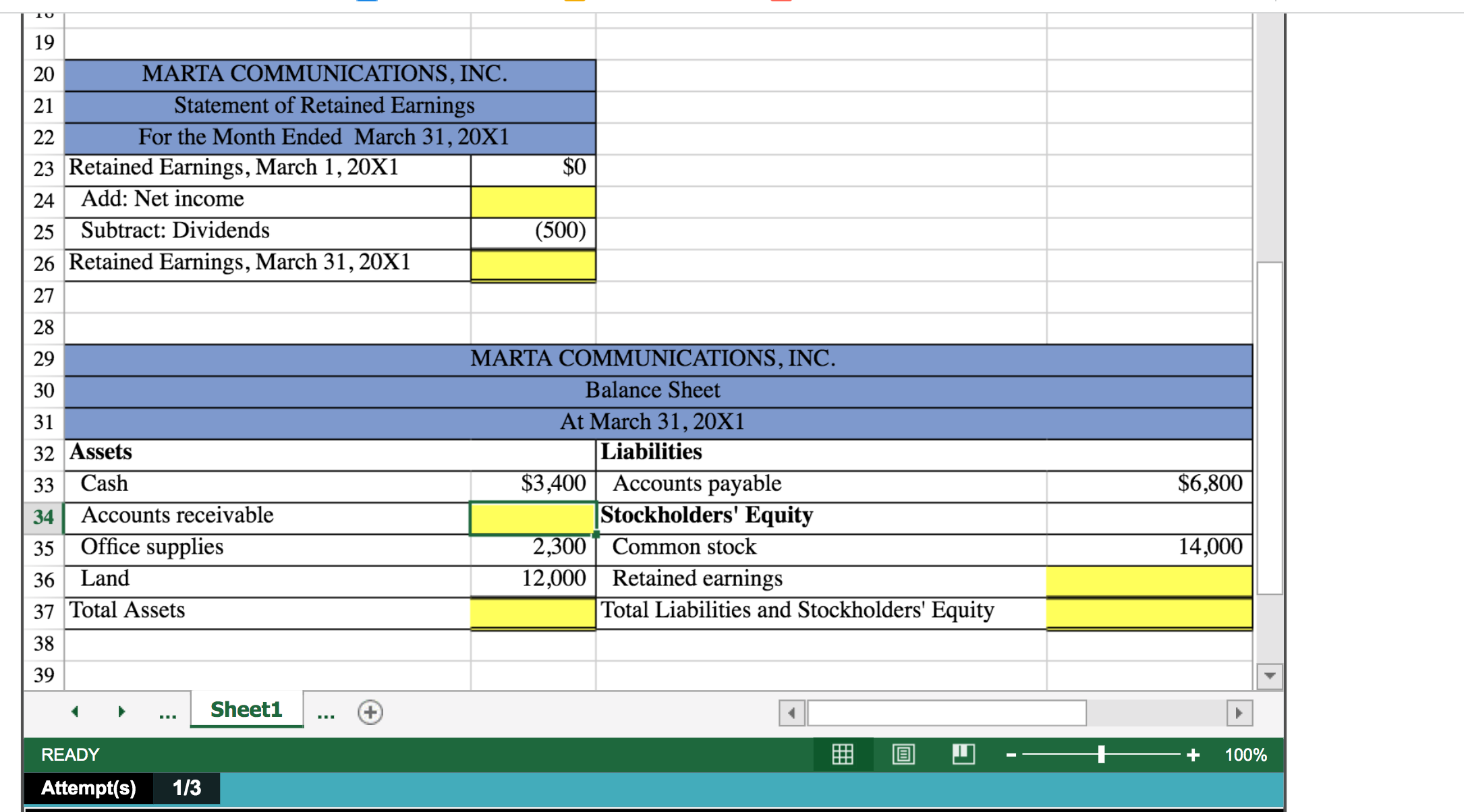 Solved 1. Solve for the missing amounts and understand how | Chegg.com