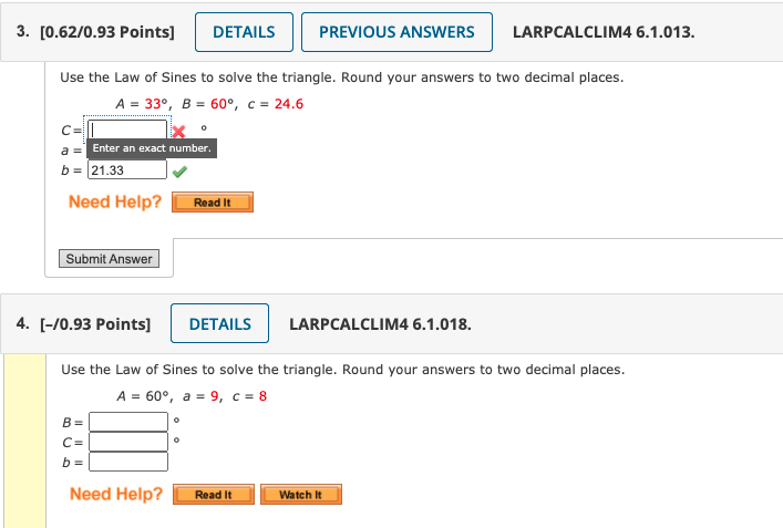 Solved 3. [0.62/0.93 Points] DETAILS PREVIOUS ANSWERS | Chegg.com