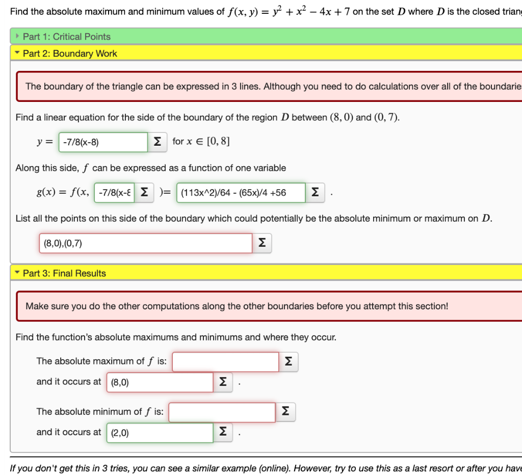 Solved Find the absolute maximum and minimum values of f(x, | Chegg.com