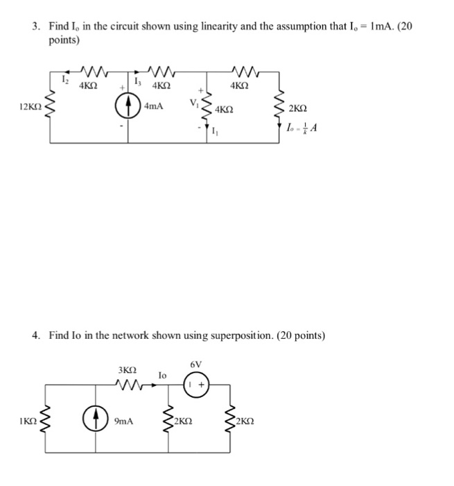 Solved 3. Find Io in the circuit shown using linearity and | Chegg.com