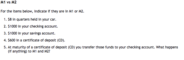 Solved M1 vs M2 For the items below, indicate if they are in | Chegg.com