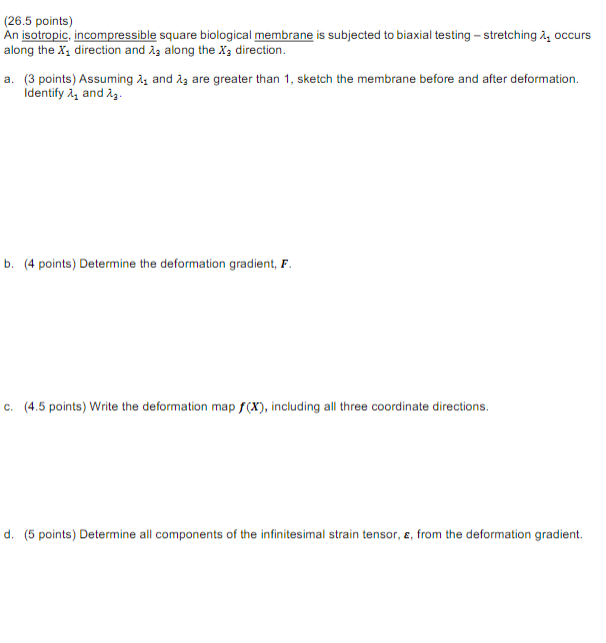 Solved (26.5 points) An isotropic, incompressible square | Chegg.com