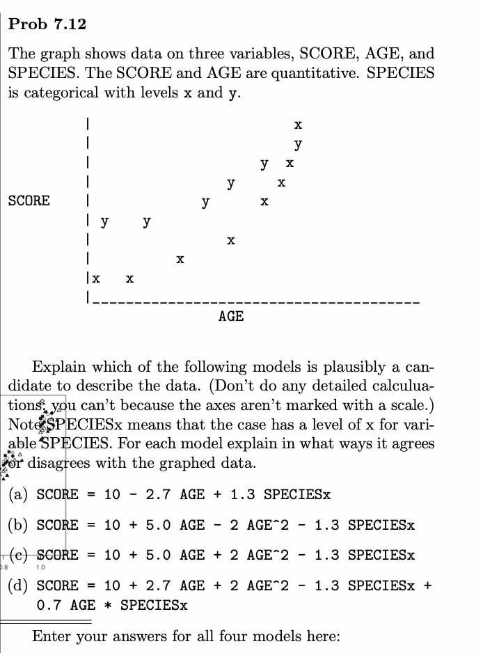 Prob 7.12 The graph shows data on three variables, | Chegg.com