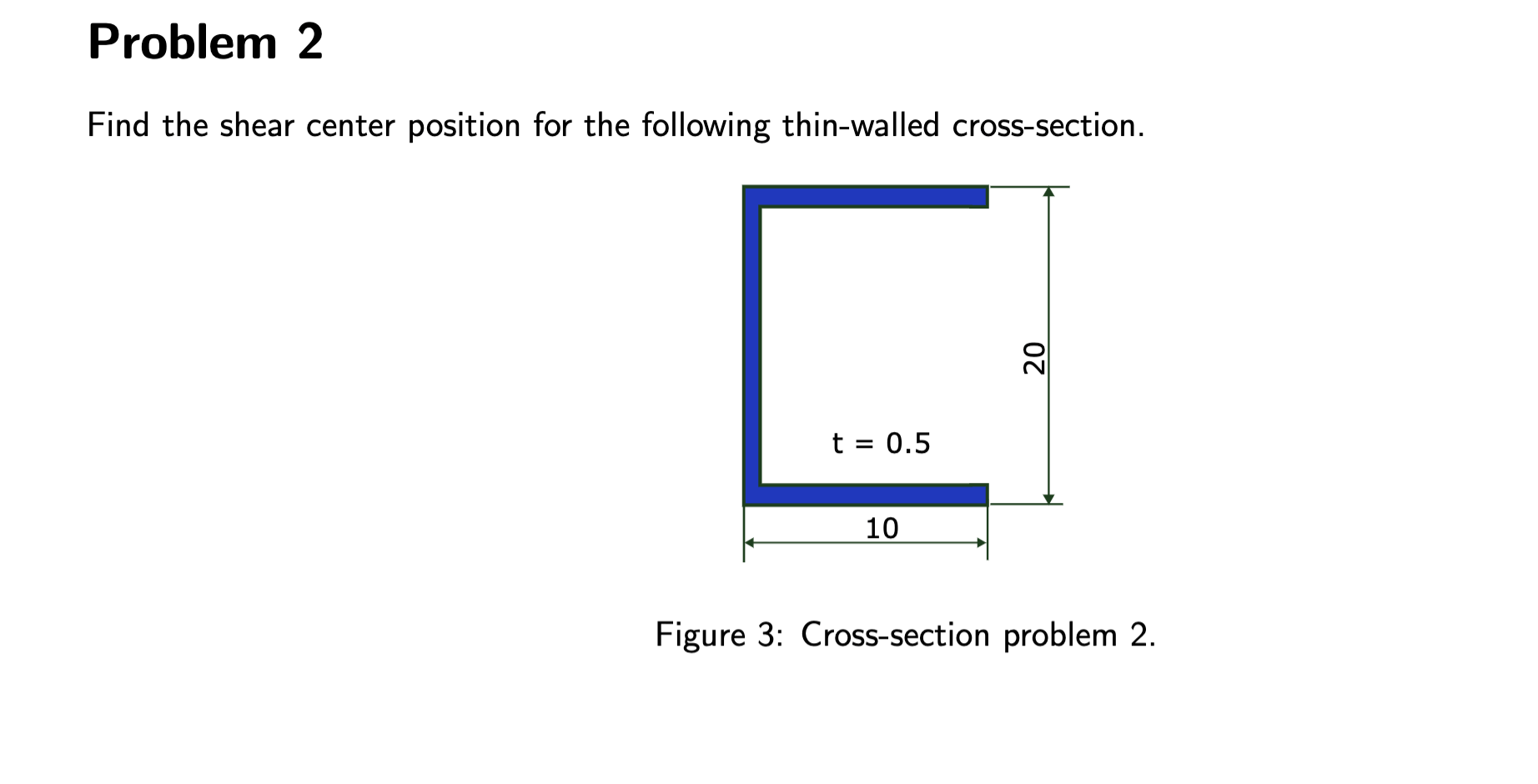 Solved Find the shear center position for the following | Chegg.com