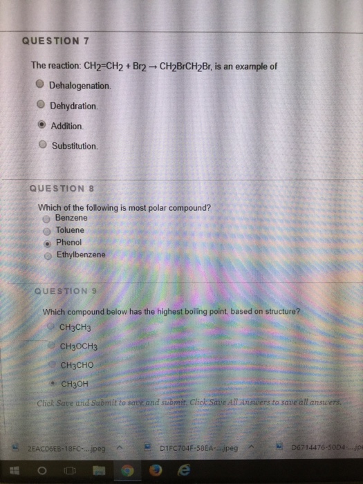 Solved QUESTION 7 The reaction: CH2-CH2+ Br2 CH2BrCH2Br, is | Chegg.com