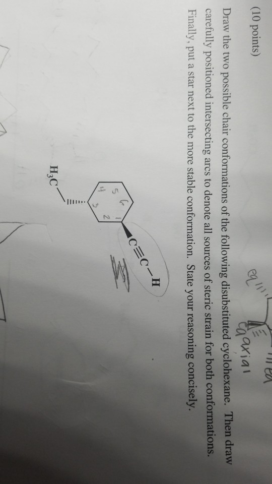 Solved (10 points) Draw the two possible chair conformations | Chegg.com