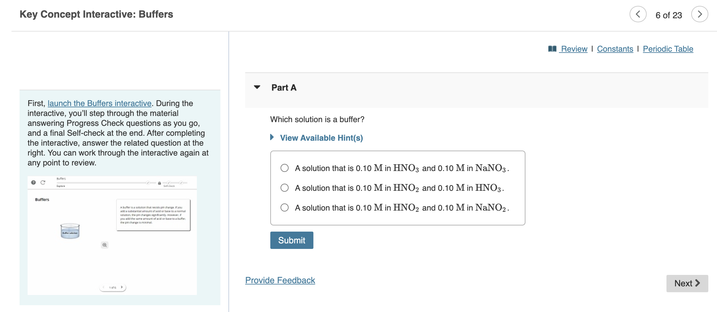 Solved Key Concept Interactive: Buffers Part A First, launch | Chegg.com