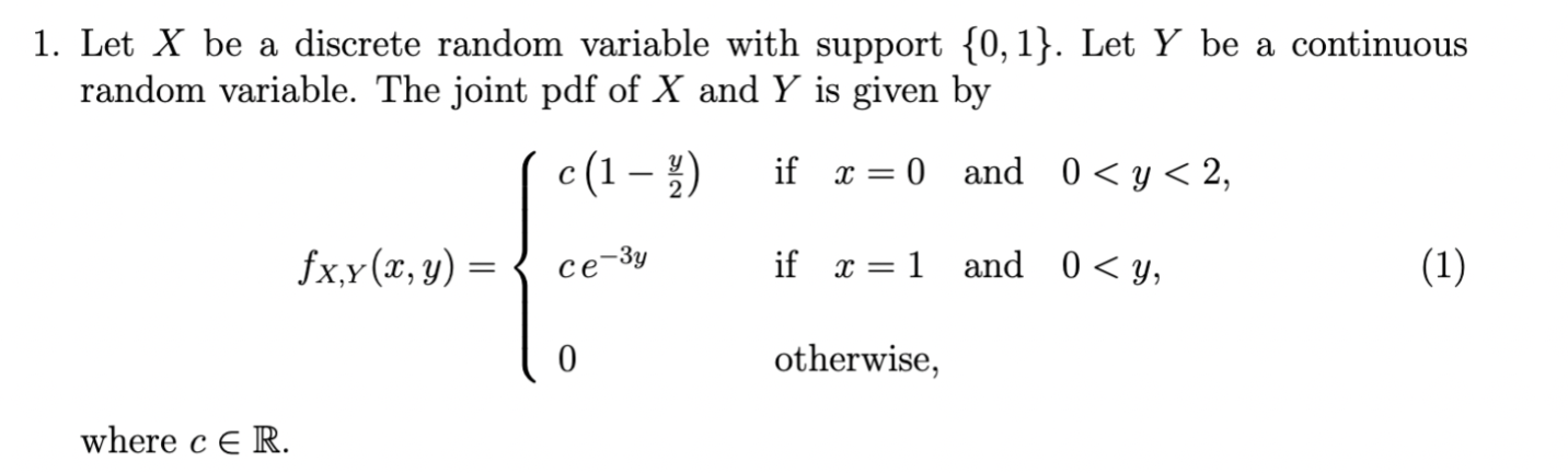 Solved a 1. Let X be a discrete random variable with support | Chegg.com