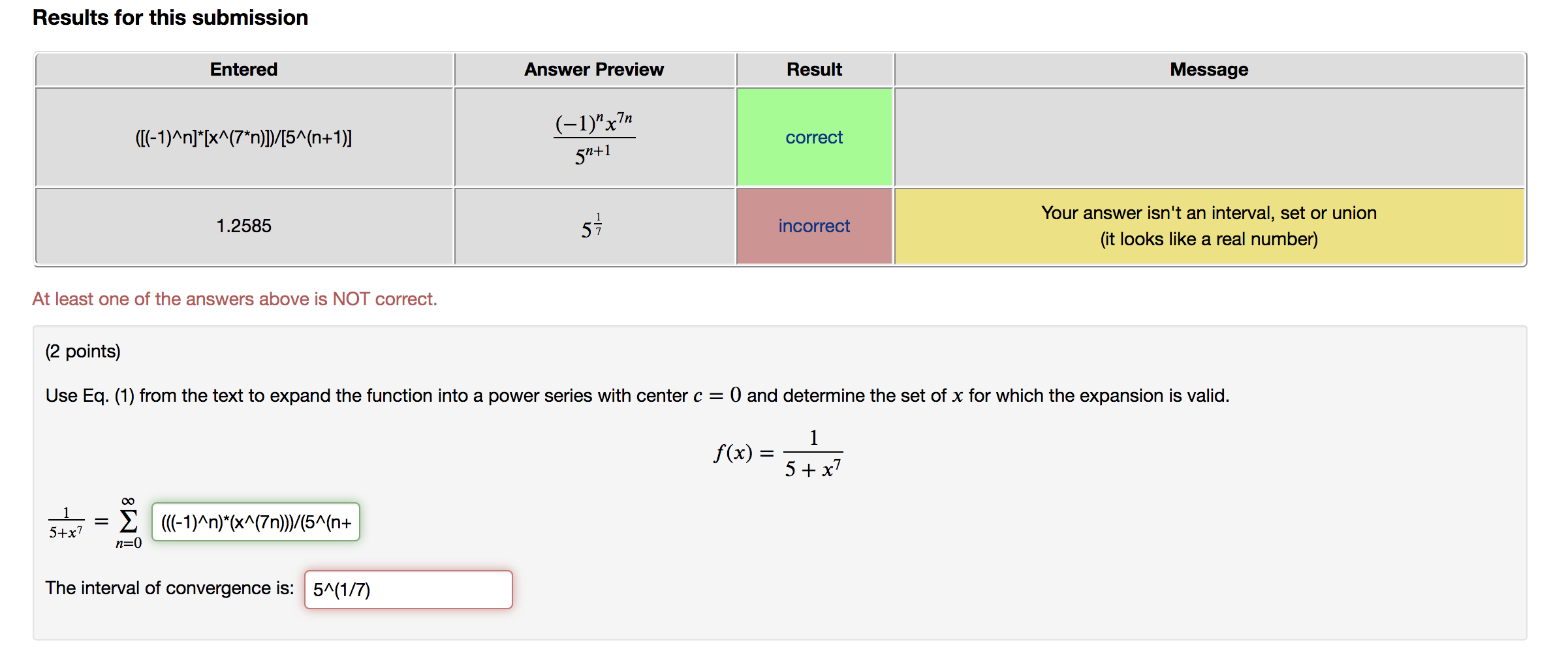 Solved Results for this submission Entered Message Answer | Chegg.com