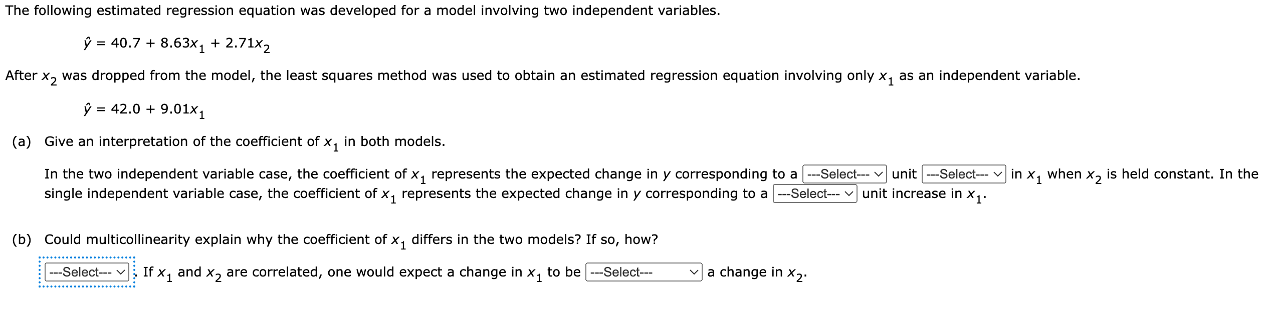 Solved The following estimated regression equation was | Chegg.com