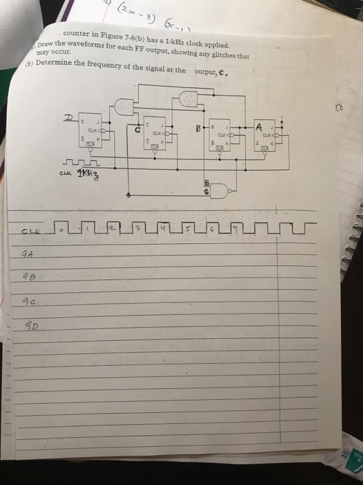 Solved Counter In Figure 7 8b Has A 1 Khz Clock Applied W