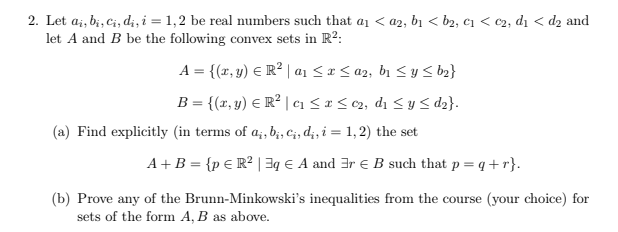 Solved Let ai,bi,ci,di,i=1,2 be real numbers such that a1 | Chegg.com