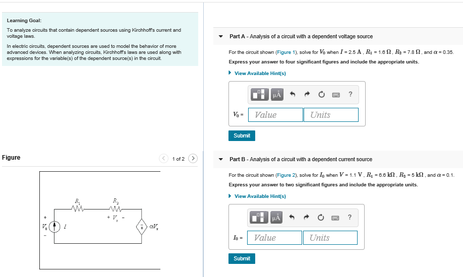 Solved Learning Goal: To analyze circuits that contain | Chegg.com