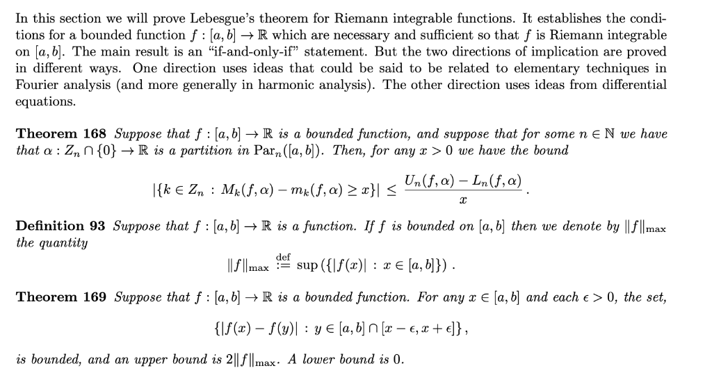 Solved In this section we will prove Lebesgue's theorem for | Chegg.com
