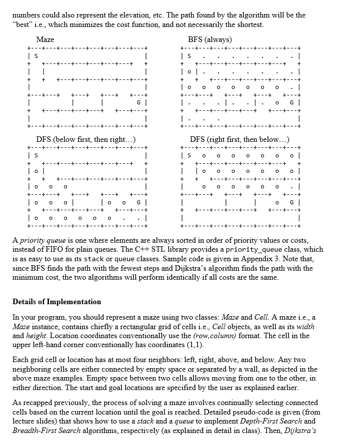 Planning Paths in a Maze Using Stacks and Queues | Chegg.com