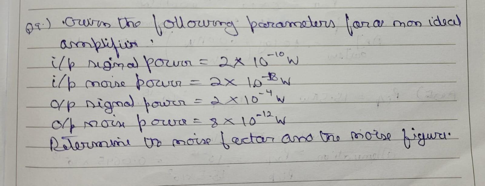 Solved Q9.) OWins the following parameters for as mon ideal | Chegg.com