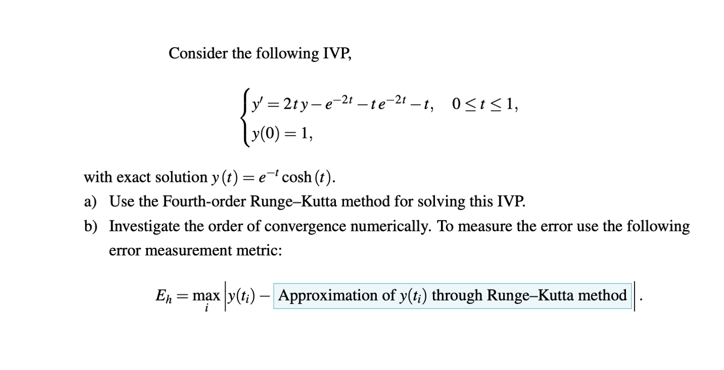 Solved Consider the following IVP, | Chegg.com