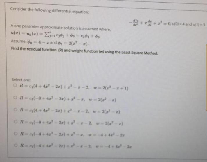 Solved Consider the following differential equation: +*+2 = | Chegg.com