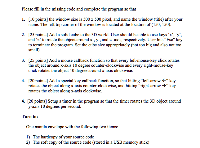 Pcal i ng code and complcte the program so that 1. | Chegg.com