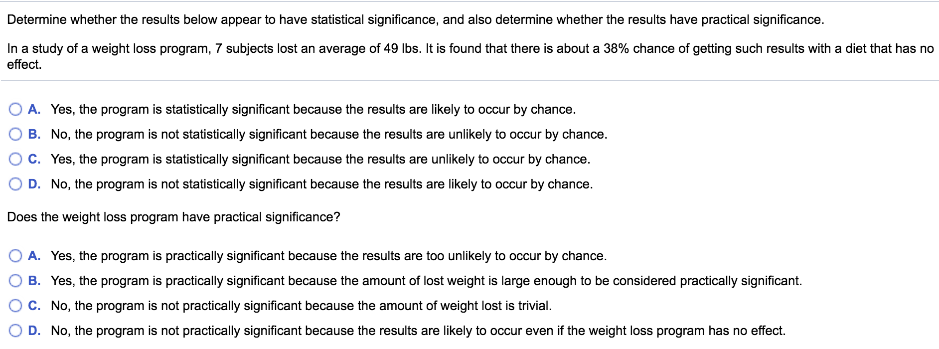 Solved Determine Whether The Results Below Appear To Have