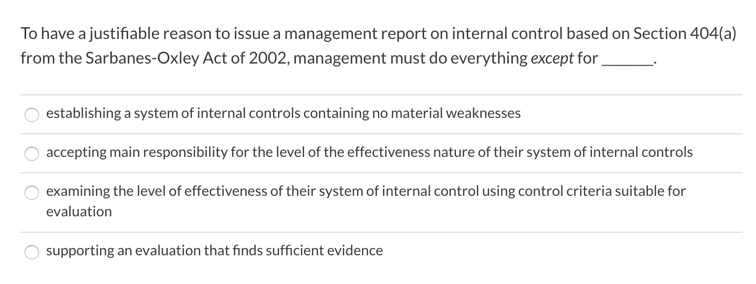 Solved To have a justifiable reason to issue a management | Chegg.com