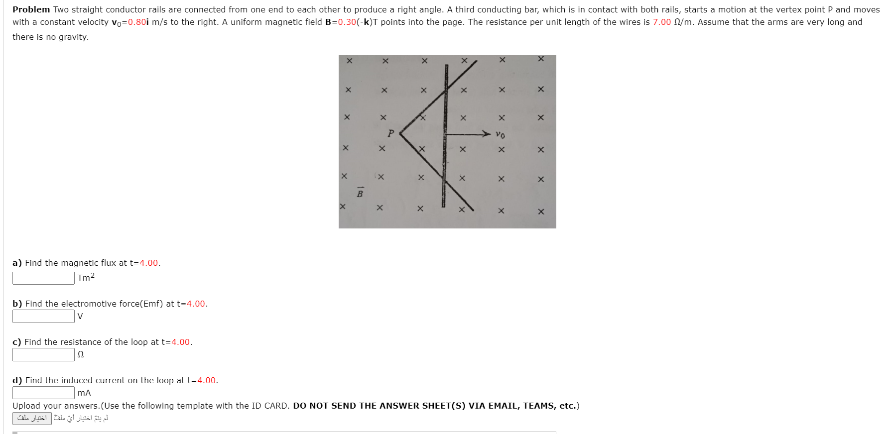 Solved Problem Two straight conductor rails are connected | Chegg.com