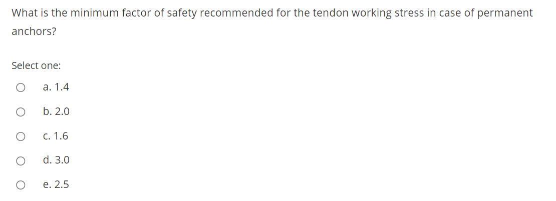 Solved What is the minimum factor of safety recommended for | Chegg.com