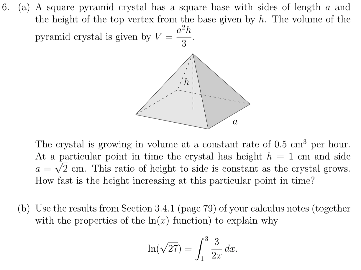 Solved 6. (a) A square pyramid crystal has a square base | Chegg.com