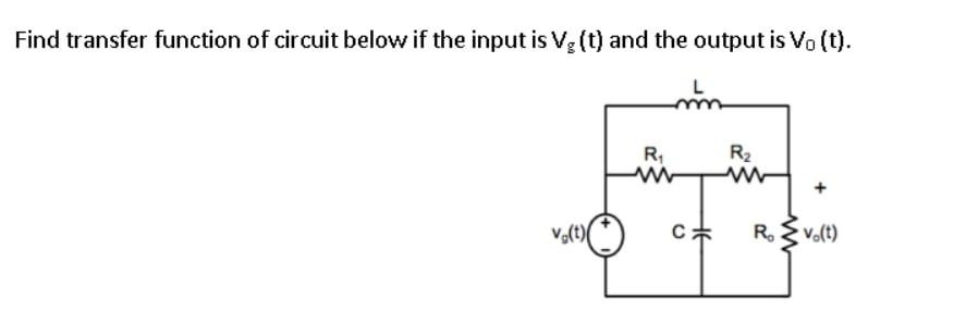 Solved Find transfer function of circuit below if the input | Chegg.com