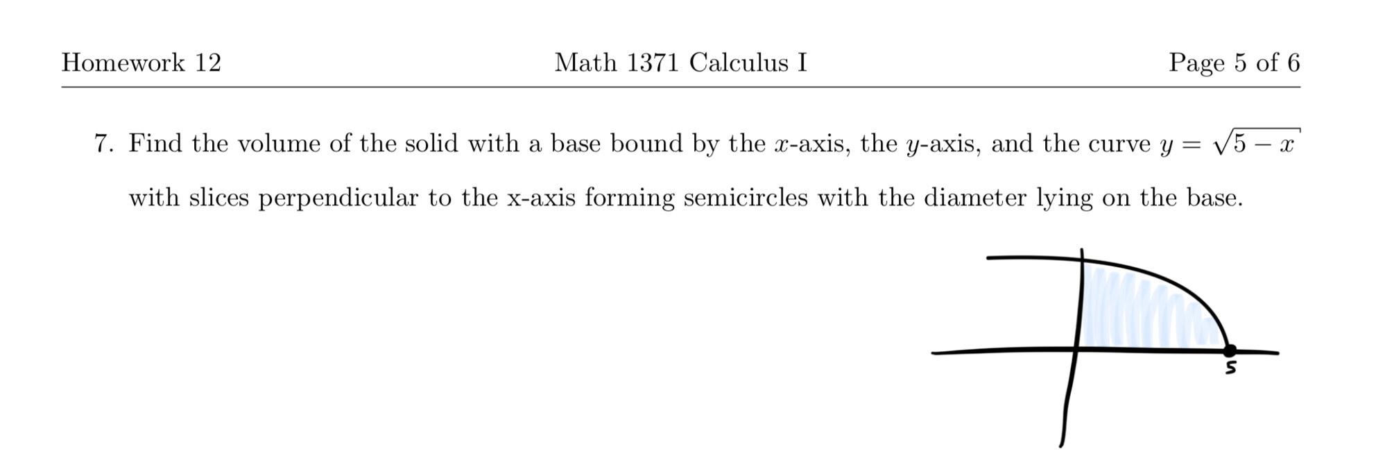 Solved 7. Find the volume of the solid with a base bound by | Chegg.com