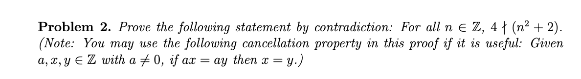 Solved Problem 2. ﻿Prove the following statement by | Chegg.com