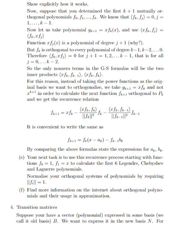 Solved Our goal here is to determine some of the orthogonal | Chegg.com