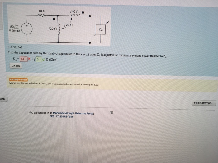 Solved Find the impedance seen by the ideal voltage source | Chegg.com