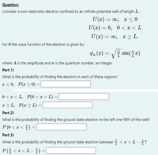 Solved Question Consider A Non Relativistic Electron