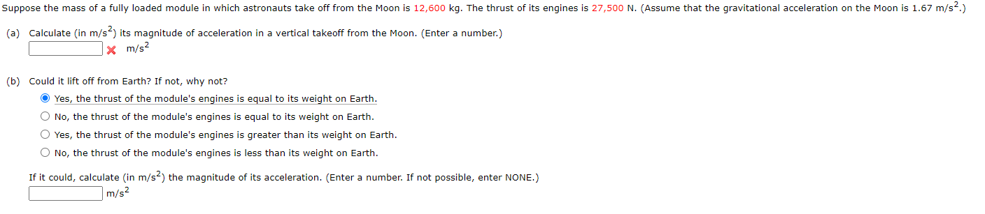 Solved (a) Calculate (in m/s2 ) its magnitude of | Chegg.com