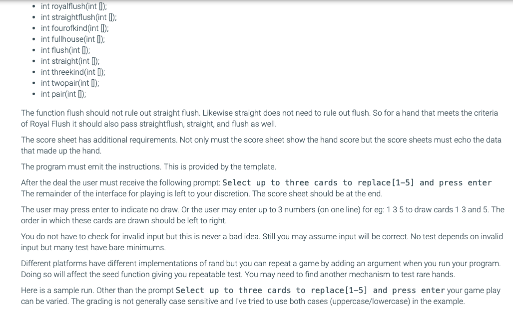 Solved Welcome to Solitaire Poker Solitaire Poker is based | Chegg.com