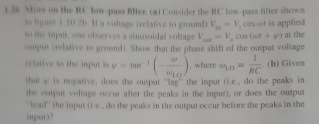 Solved Mwen the low pass milter(s) Consider the RC low-pass | Chegg.com