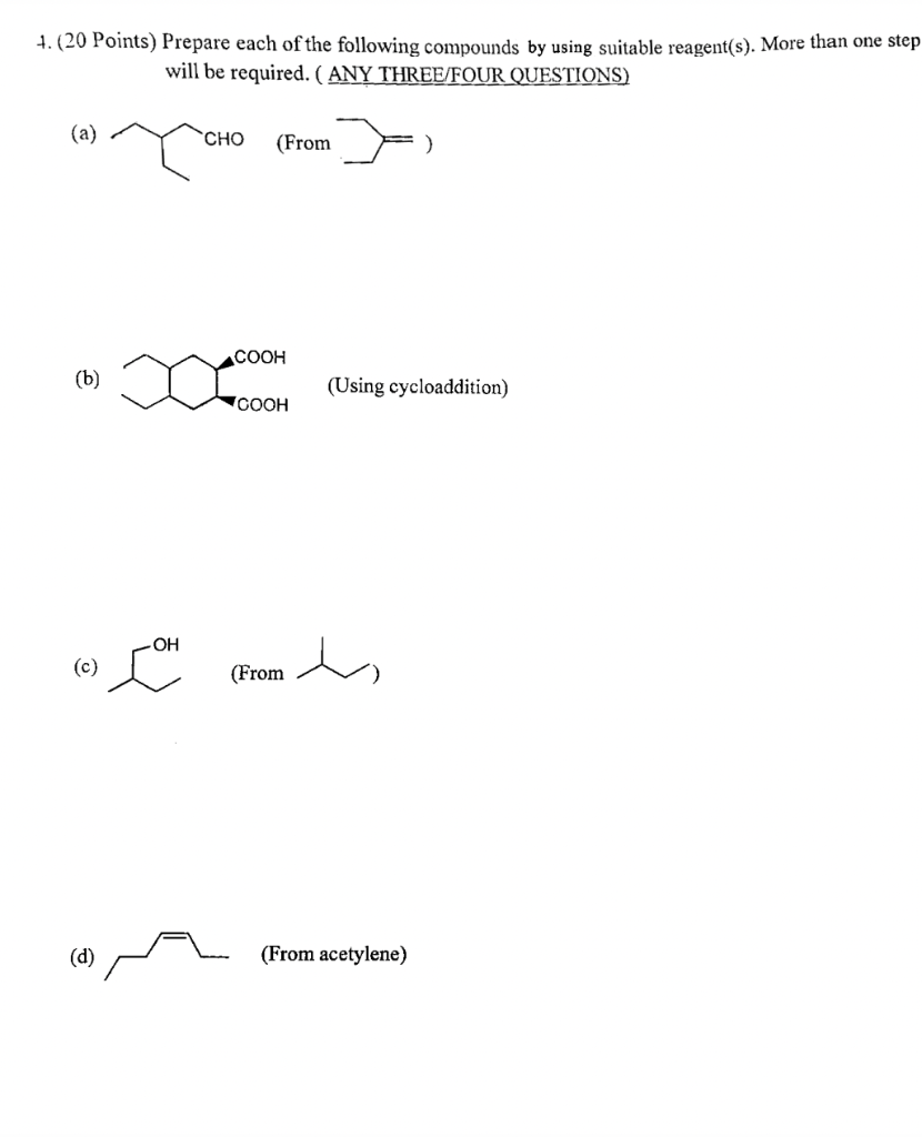 Solved Prepare each of the following compounds by using | Chegg.com