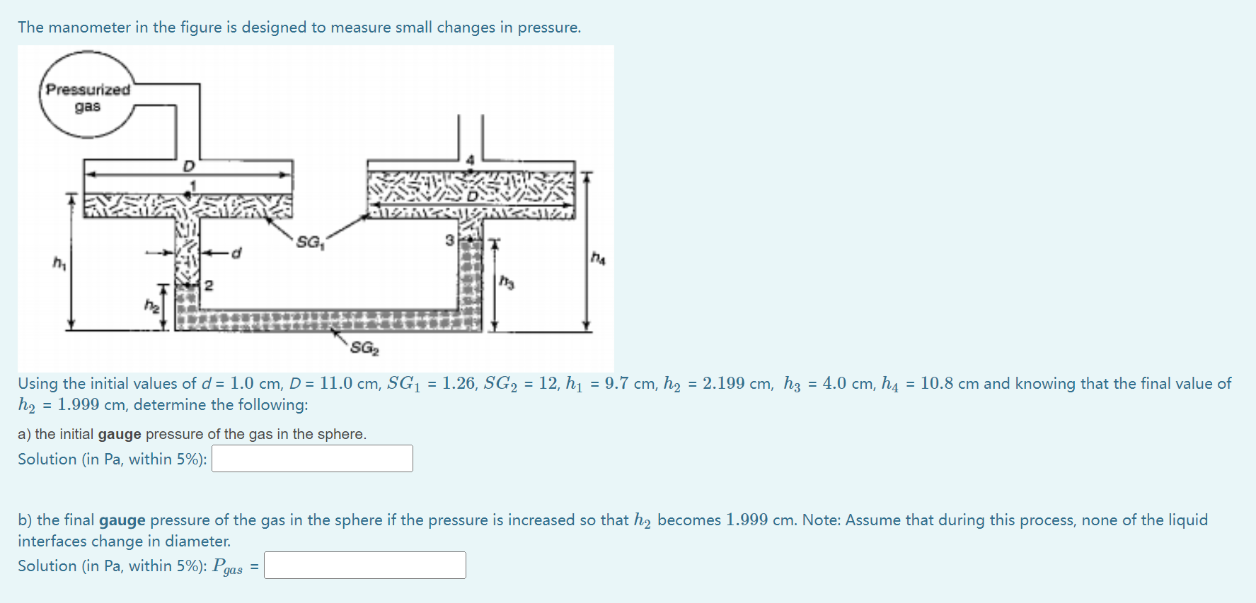 Solved The manometer in the figure is designed to measure | Chegg.com