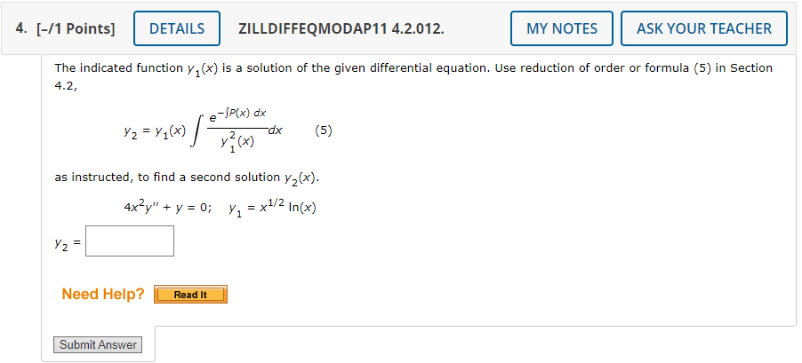 Solved ZILLDIFFEQMODAP11 4.2.012. The indicated function | Chegg.com